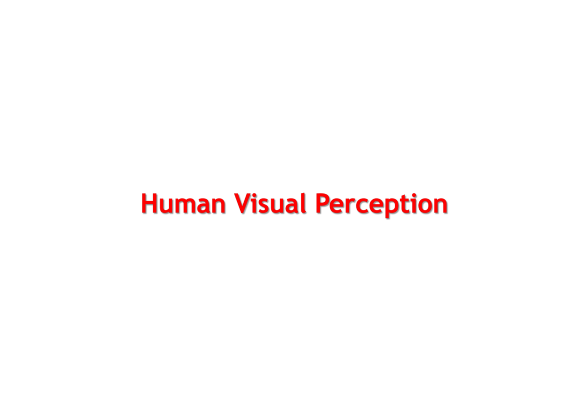 IE4476-Human Visual Perception-Lecture 2: Understanding Color and Light ...
