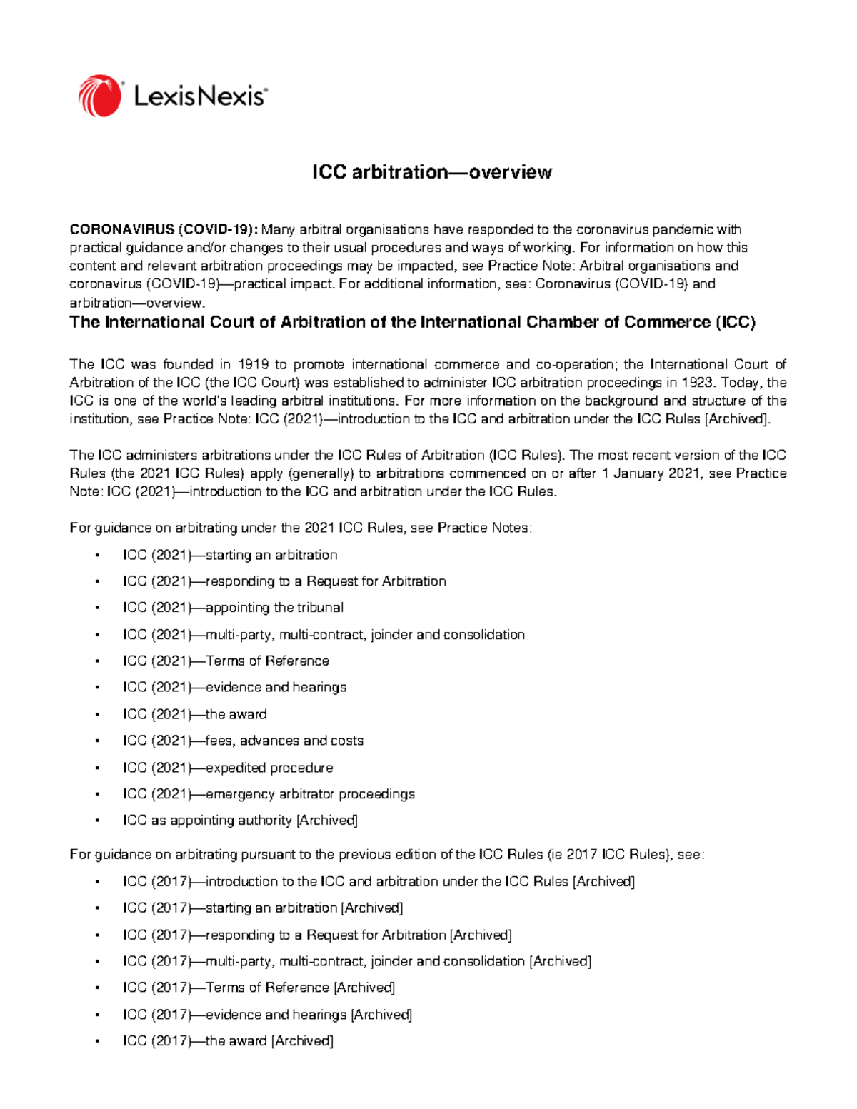 ICC Arbitration Overview: Key Changes and Guidelines (2021) - ICC ...