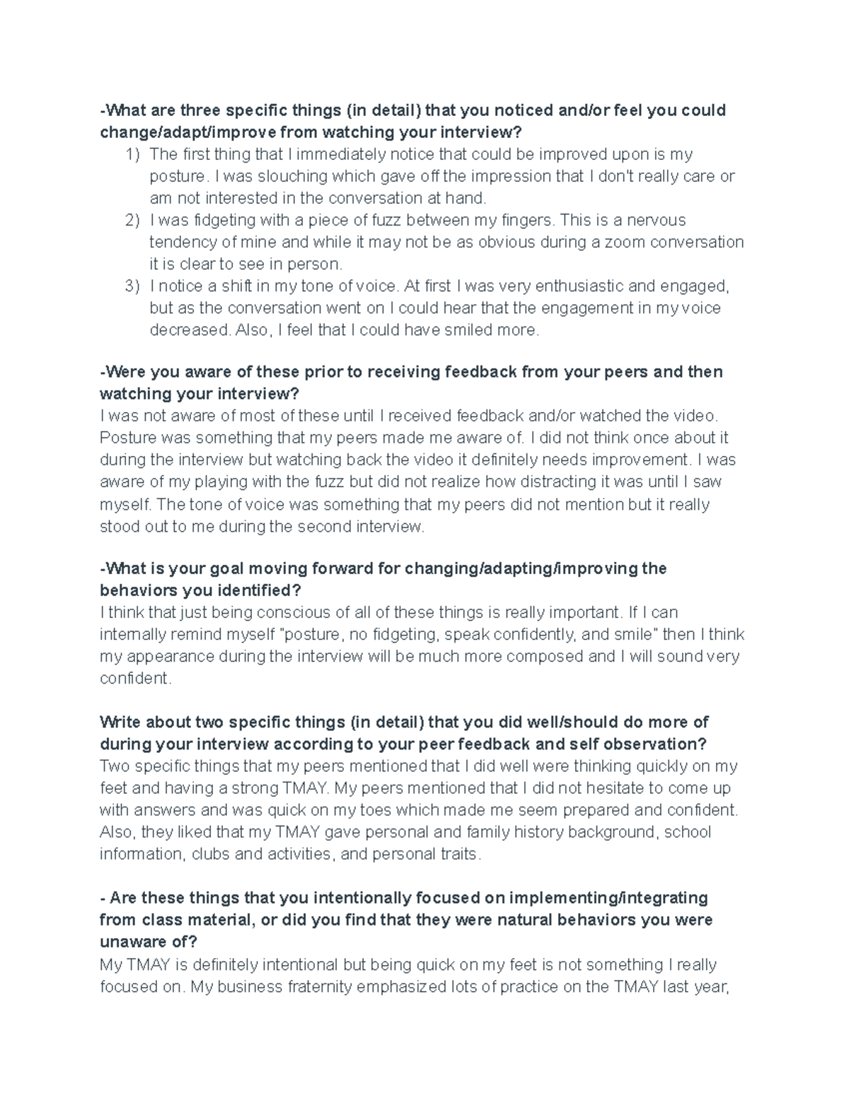 3-2-1 Peer Assignment Reflection and Improvement Strategies - Studocu