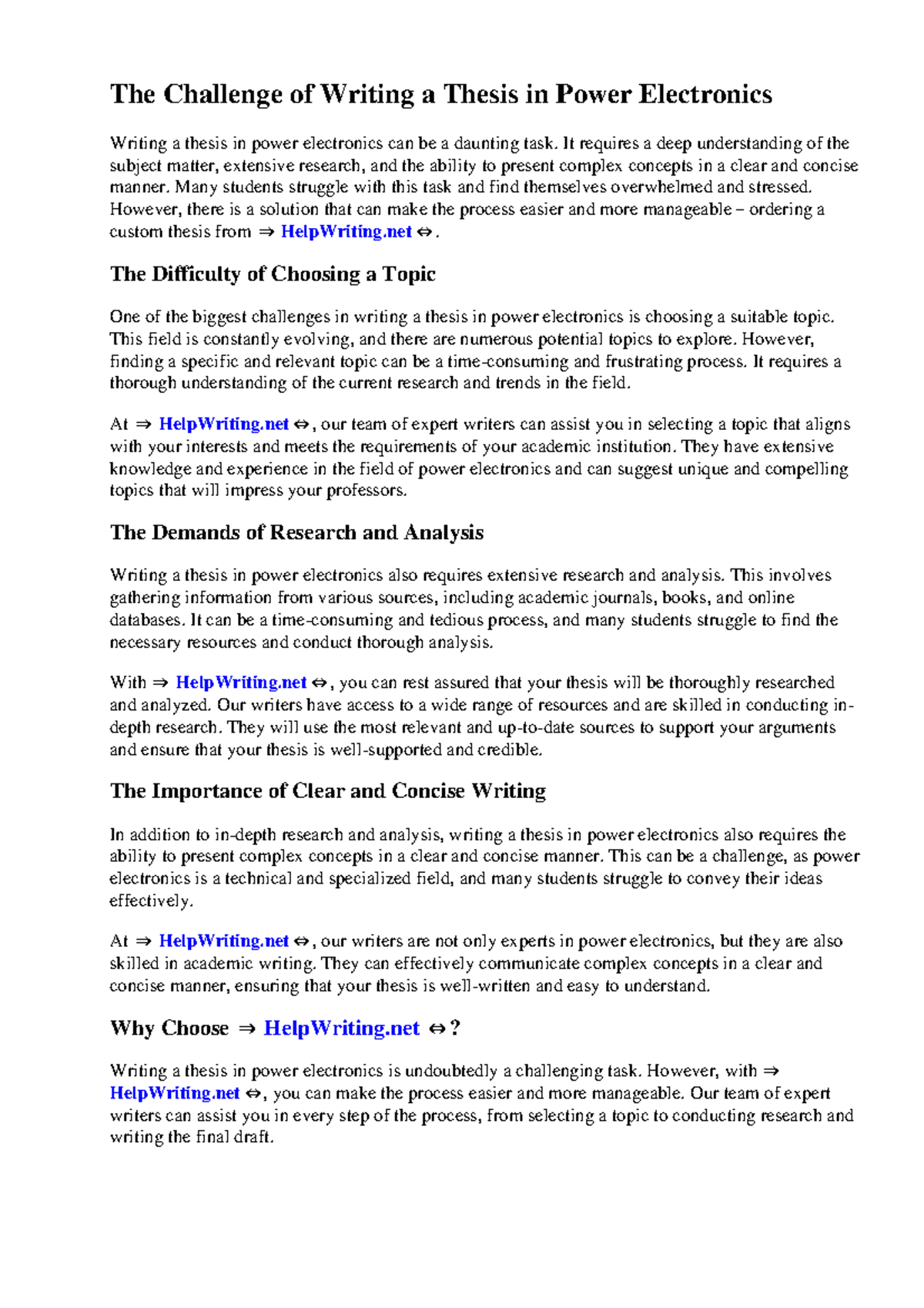 Power Electronics THS Topics: Challenges & Solutions for Thesis Writing ...