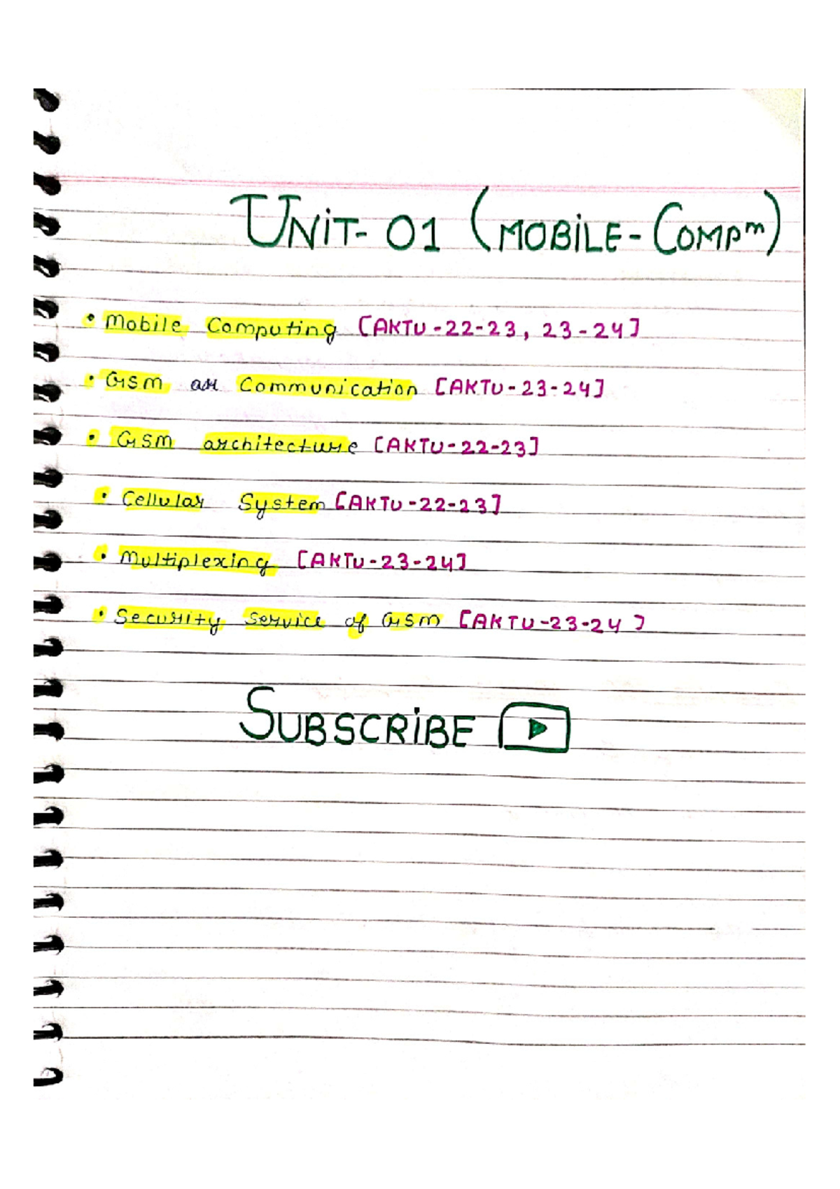 Mobile+computing unit-1 by multiatoms 12.pdf - 01 Mobile Computing CAKTU GSM am Communication ...