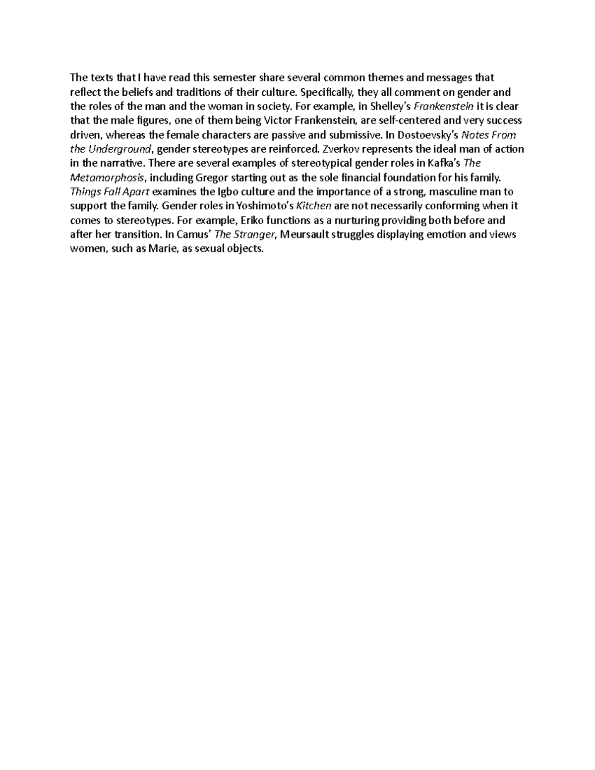 Part A - Compare and contrast - The texts that I have read this ...