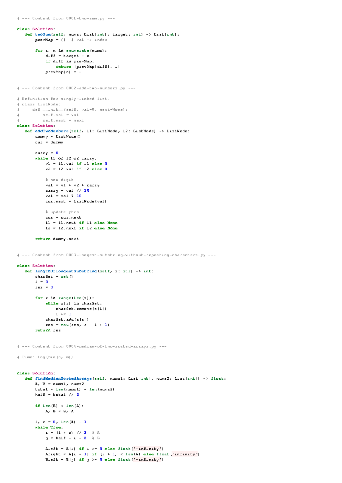 Combined - Neetcode - Content from 0001-two-sum - class Solution: def twoSum(self, nums: List ...