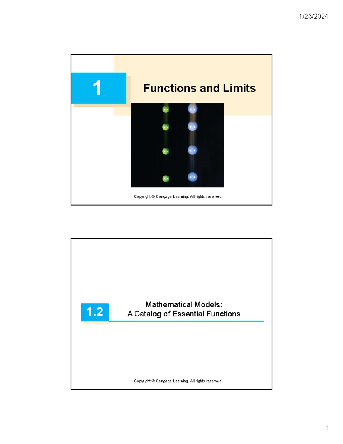 Mathematical Models and Types of Functions - Chapter 1.2 - Final Exam ...