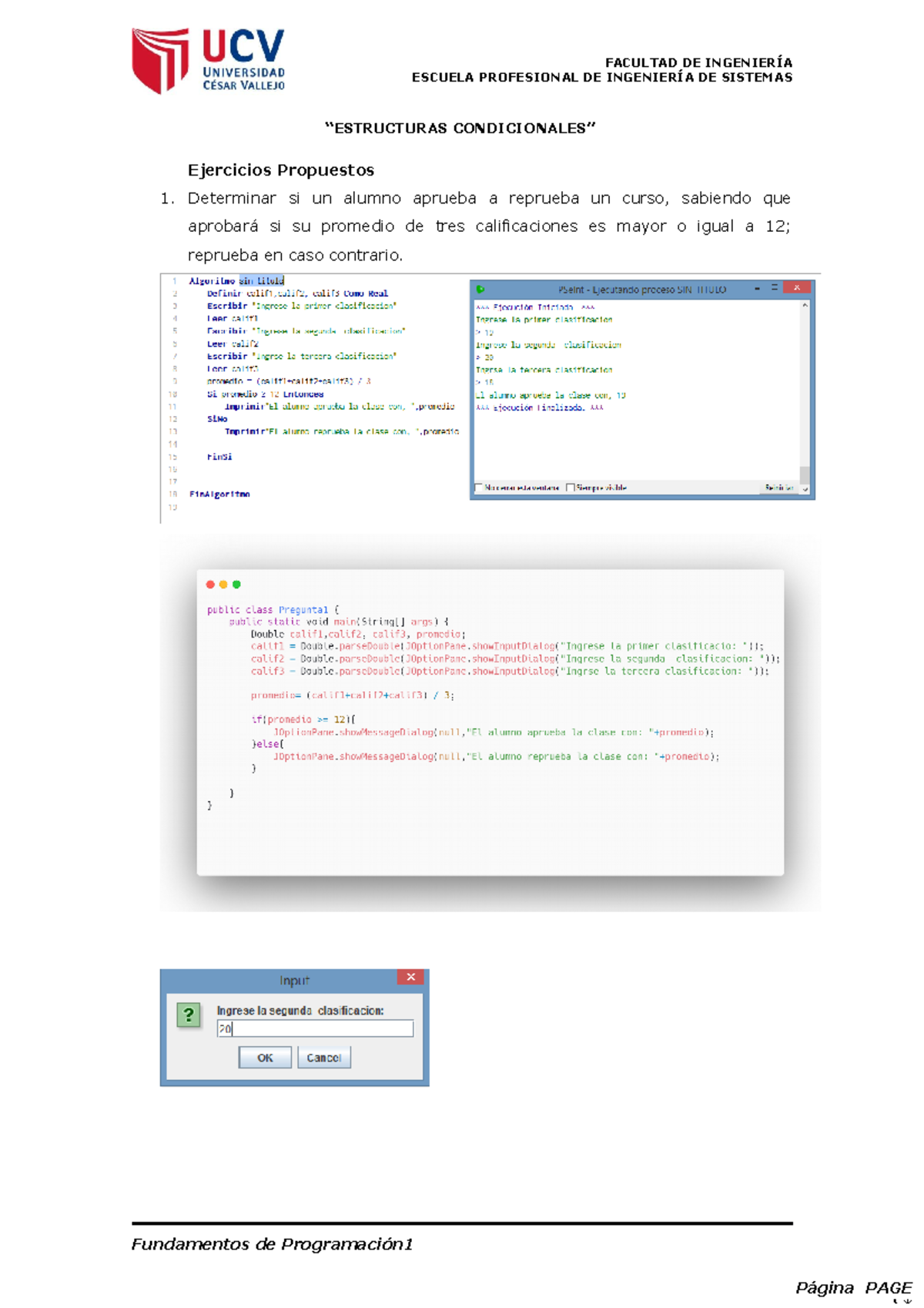 Guía Laboratorio 3 - Ejercicios sobre Estructuras Condicionales - Studocu