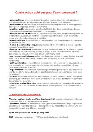 SES - Action Publique Environnement - QUELLE ACTION PUBLIQUE POUR L ...