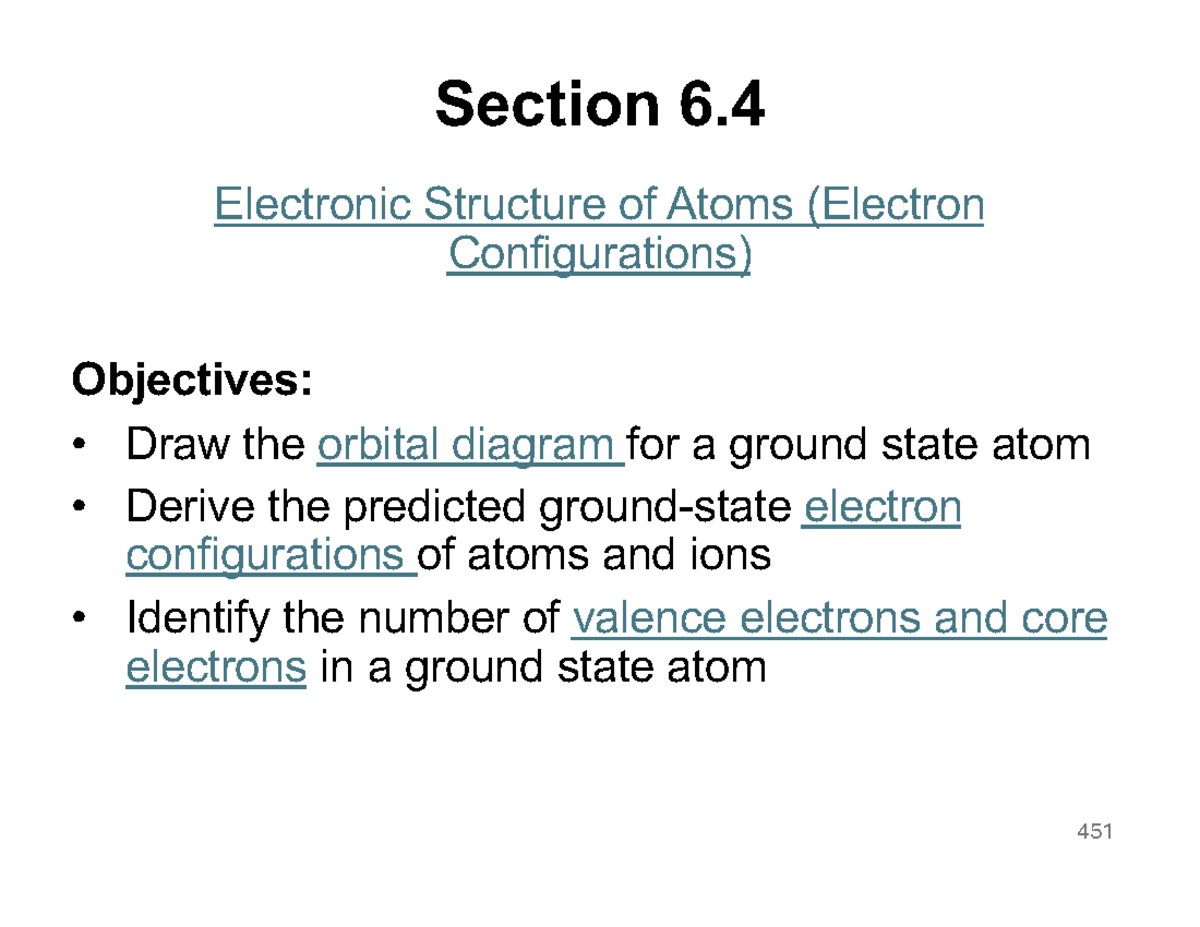 Chem 101: Electron Configurations and Orbital Diagrams - Studocu