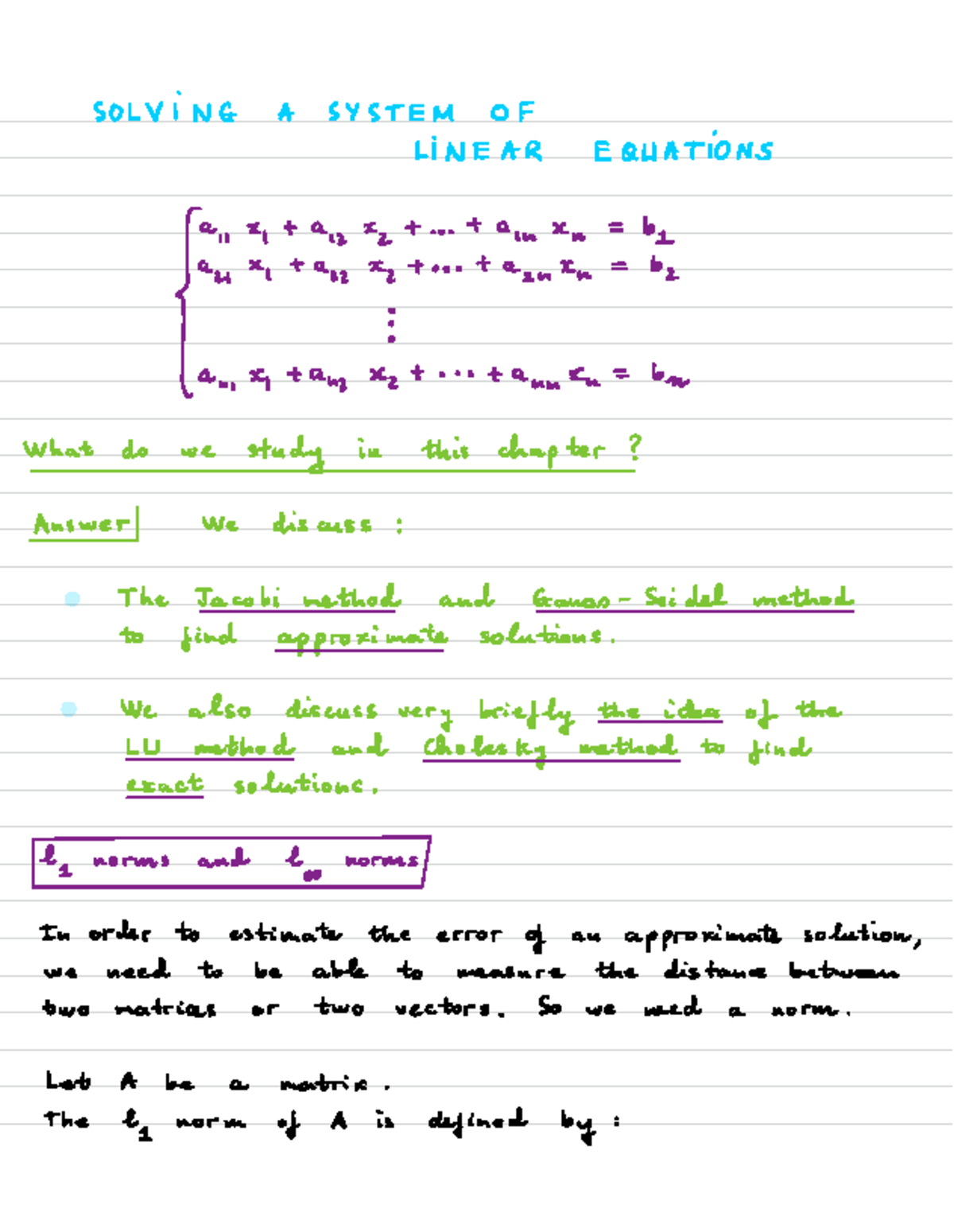 Jacobi and Gauss-Seidel Methods: A Study on Linear Equations (A 7C ...