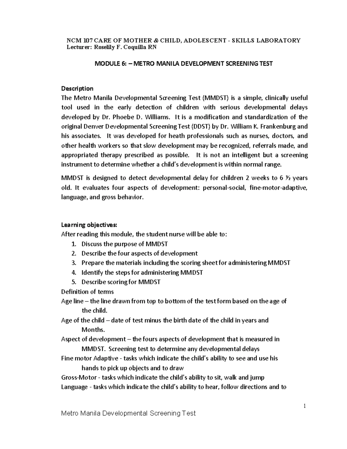 HOME Visit - CHN (NCM_104) NOTES - NCM_ COMMUNITY HEALTH NURSING - Studocu