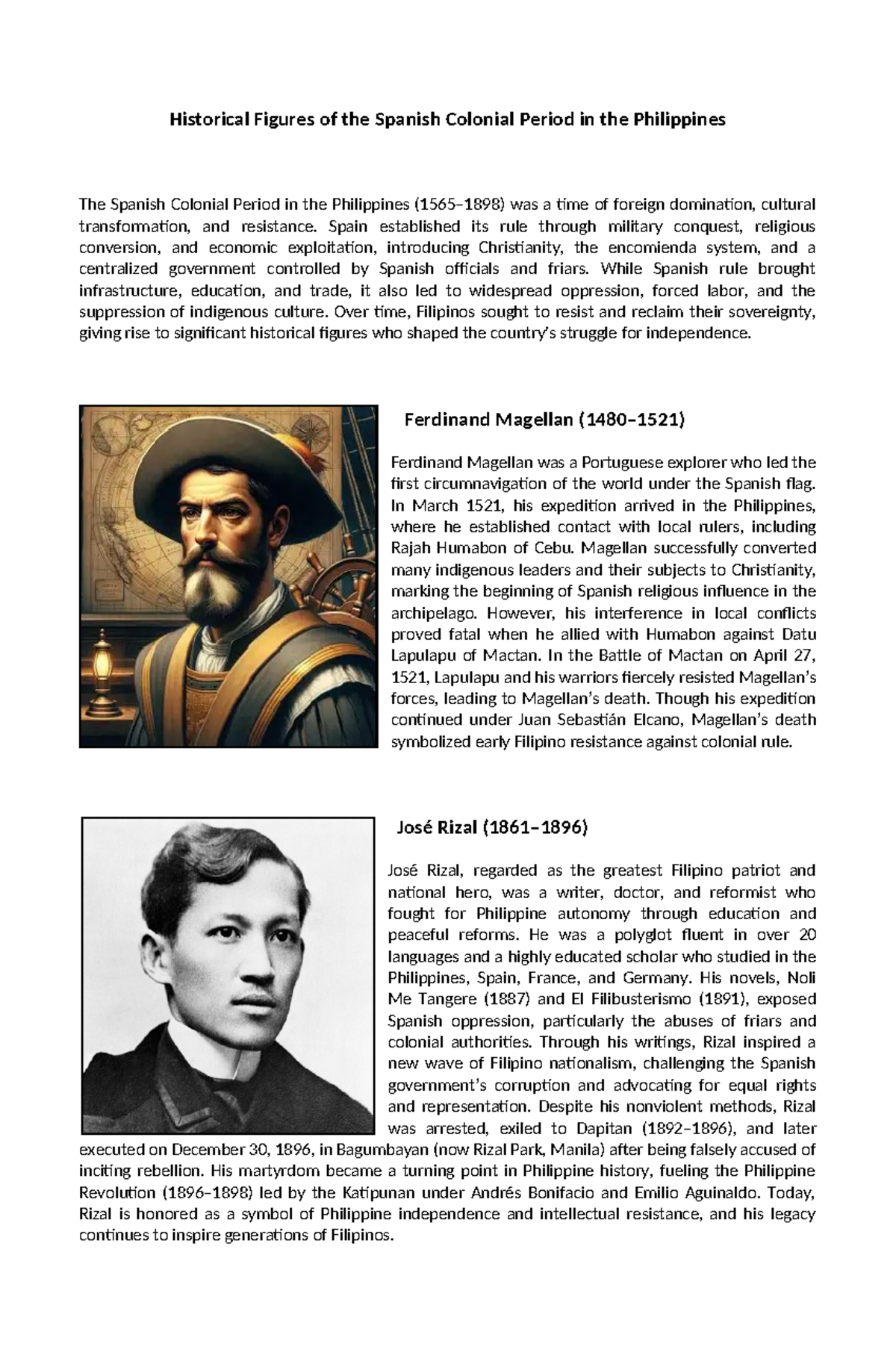 Historical Figures of the Spanish Colonial Period in the Philippines ...