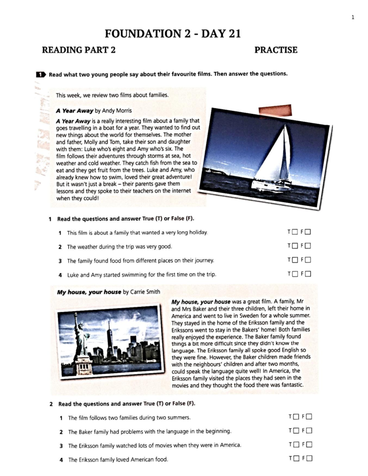 FOUNDATION 2 DAY 21 READING & LISTENING PRACTICE EXERCISES - Studocu