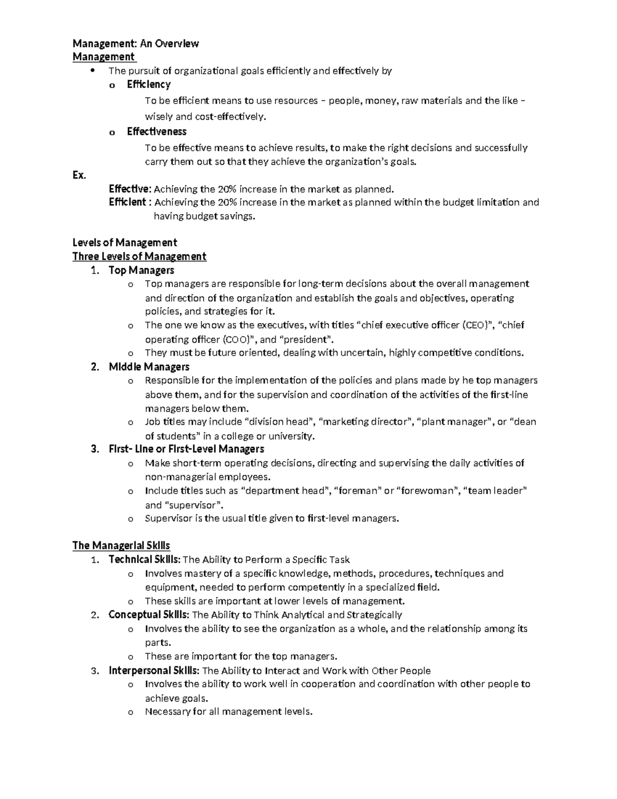 Management: An overview of organizational goals and managerial skills ...