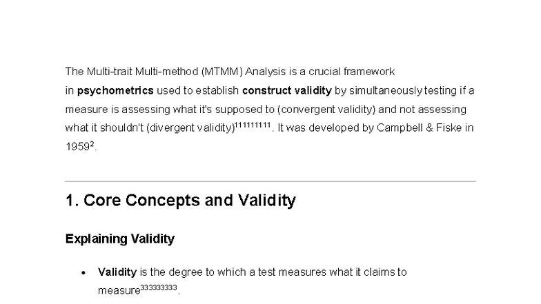 MTMM Analysis Notes - Chapter Lecture (PSY 101) - Studocu