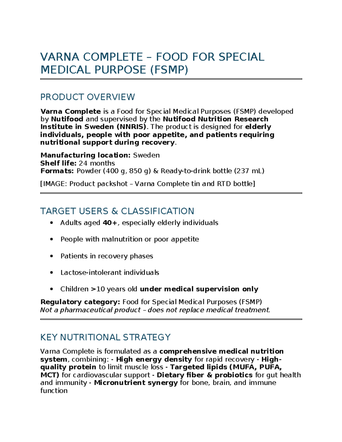 Varna Complete FSMP: Comprehensive Overview for Nutritional Support ...