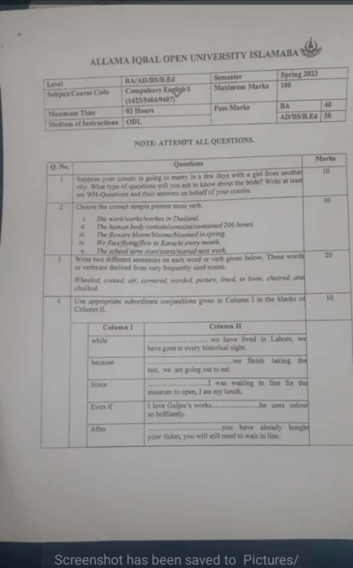 1423 Past Exam Paper 2022 2023 Academic Year Studocu