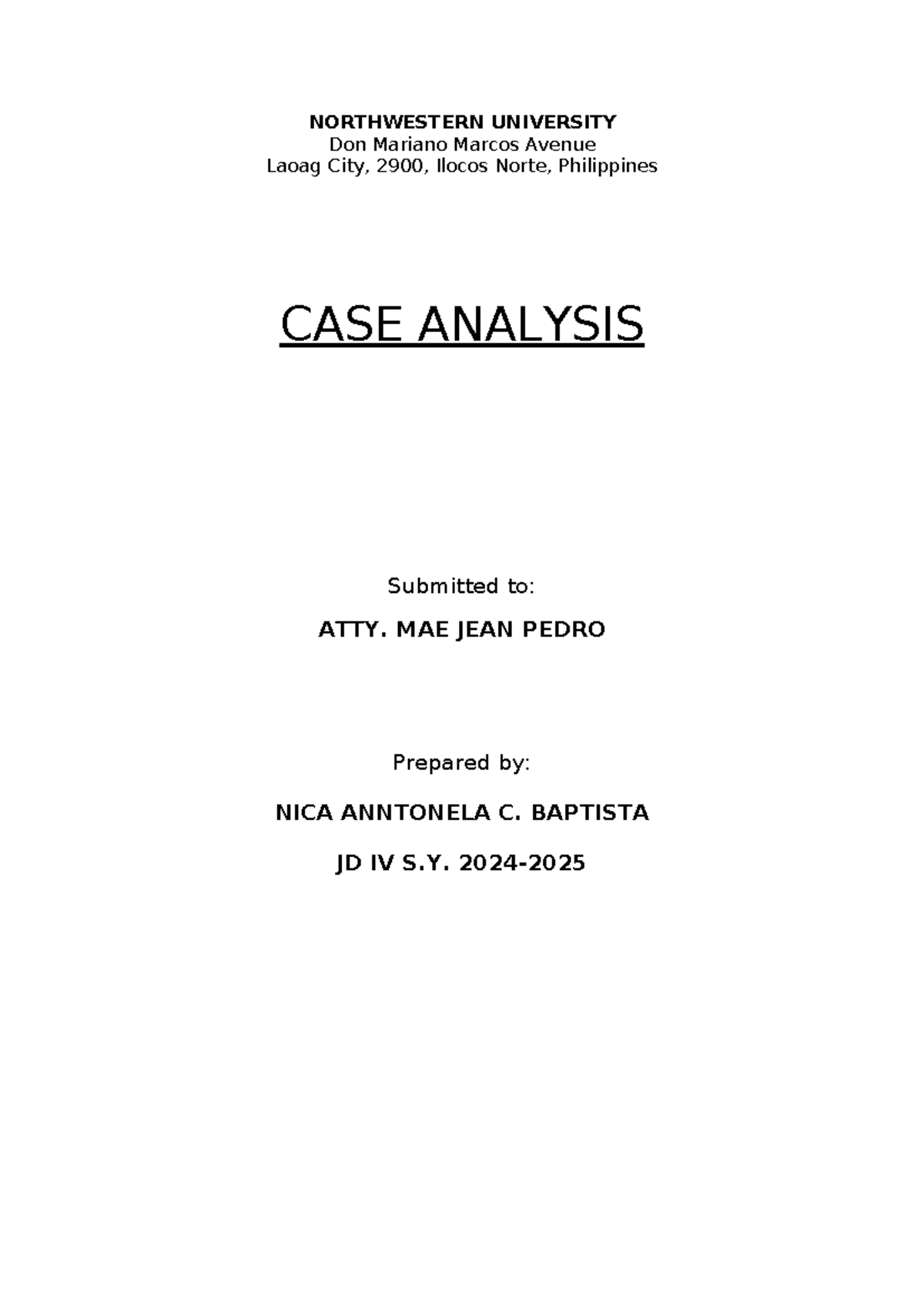 Case Analysis: Janice vs. Marcelino A. Cuan, Jr. (G.R. No. 248518 ...