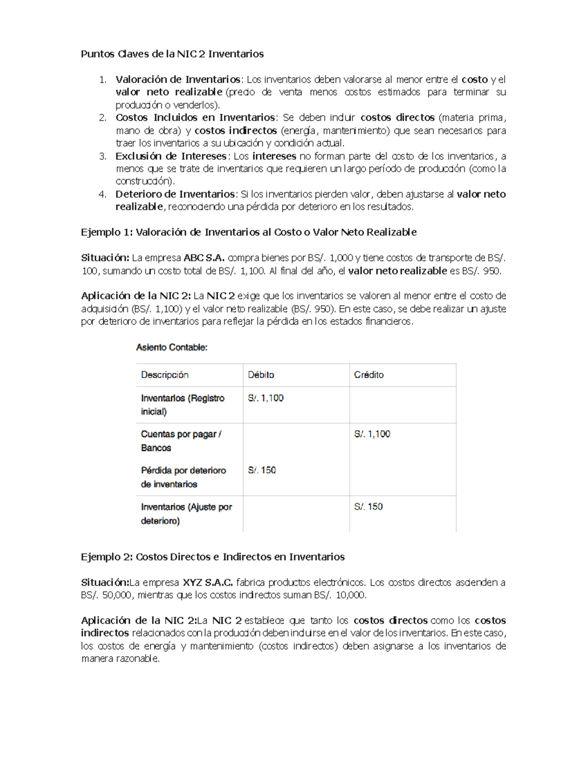Claves de la NIC 2: Valoración y Costos de Inventarios - Studocu