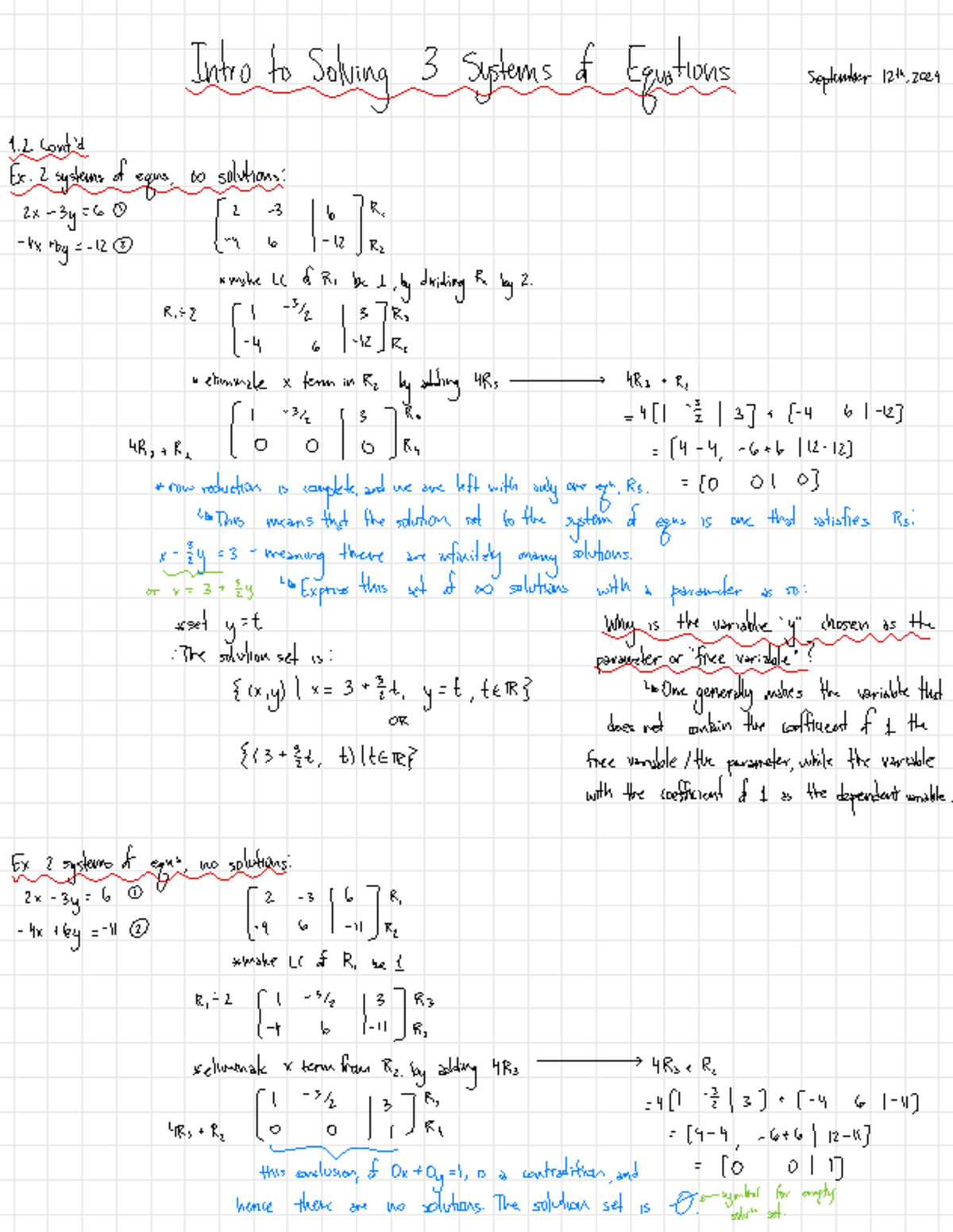 1.3 Intro to Solving Systems of Equations: Key Concepts and Solutions ...