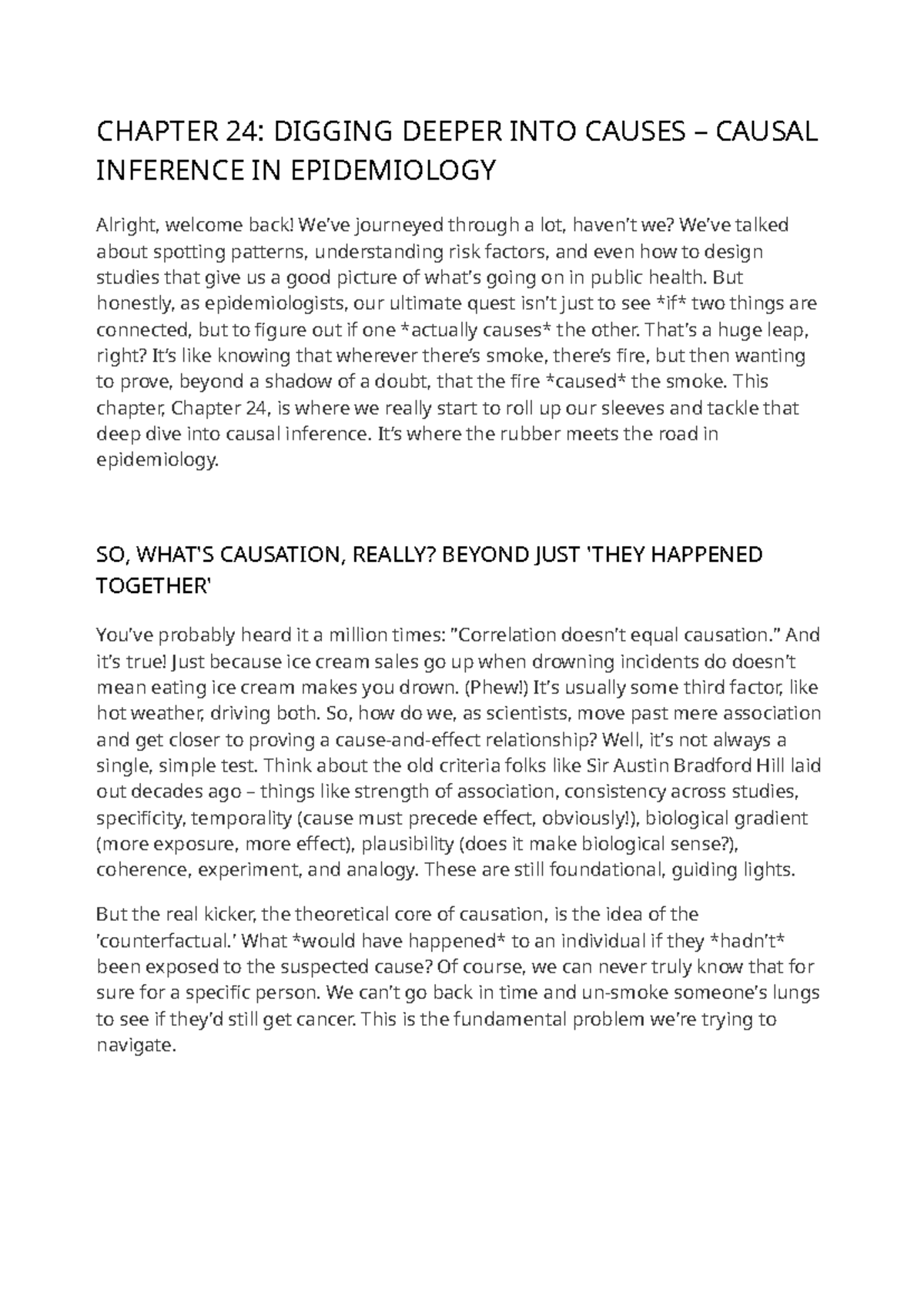 Epidemiology CH24: Causal Inference & Directed Acyclic Graphs - Studocu