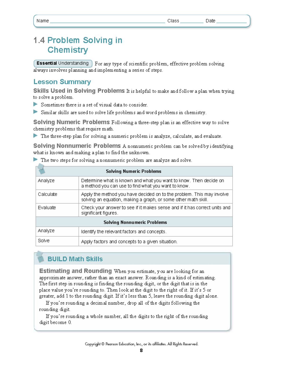 Lesson 1.4: Problem Solving Strategies in Chemistry (CHEM 101) - Studocu