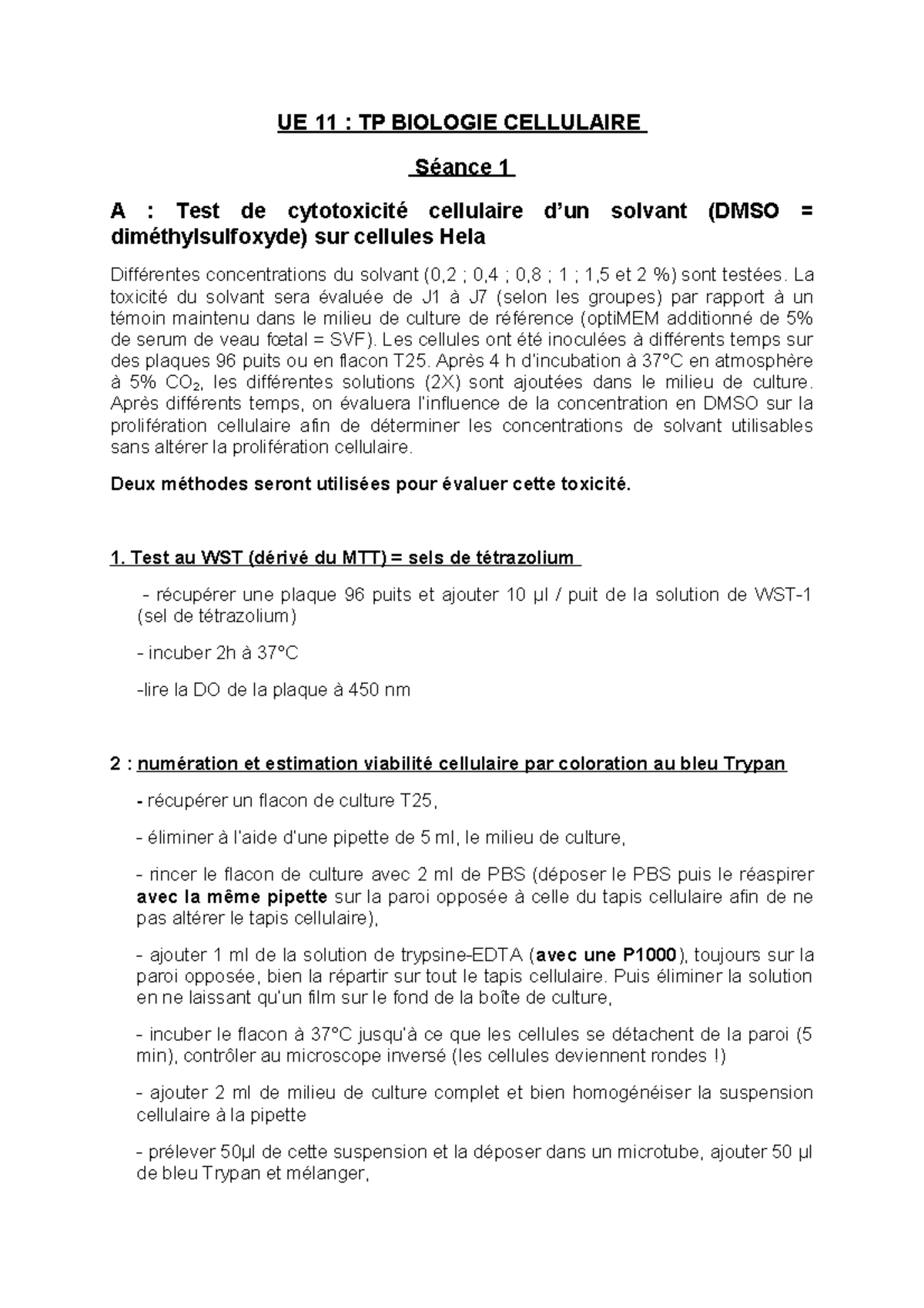 TP1 Bio Cell UE11 Moubri-Menage 1819 - UE 11 : TP BIOLOGIE CELLULAIRE ...