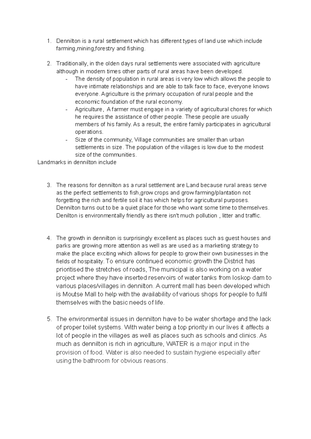 Geography Grade 12: Study of Rural Settlements and Issues (Term 2 ...