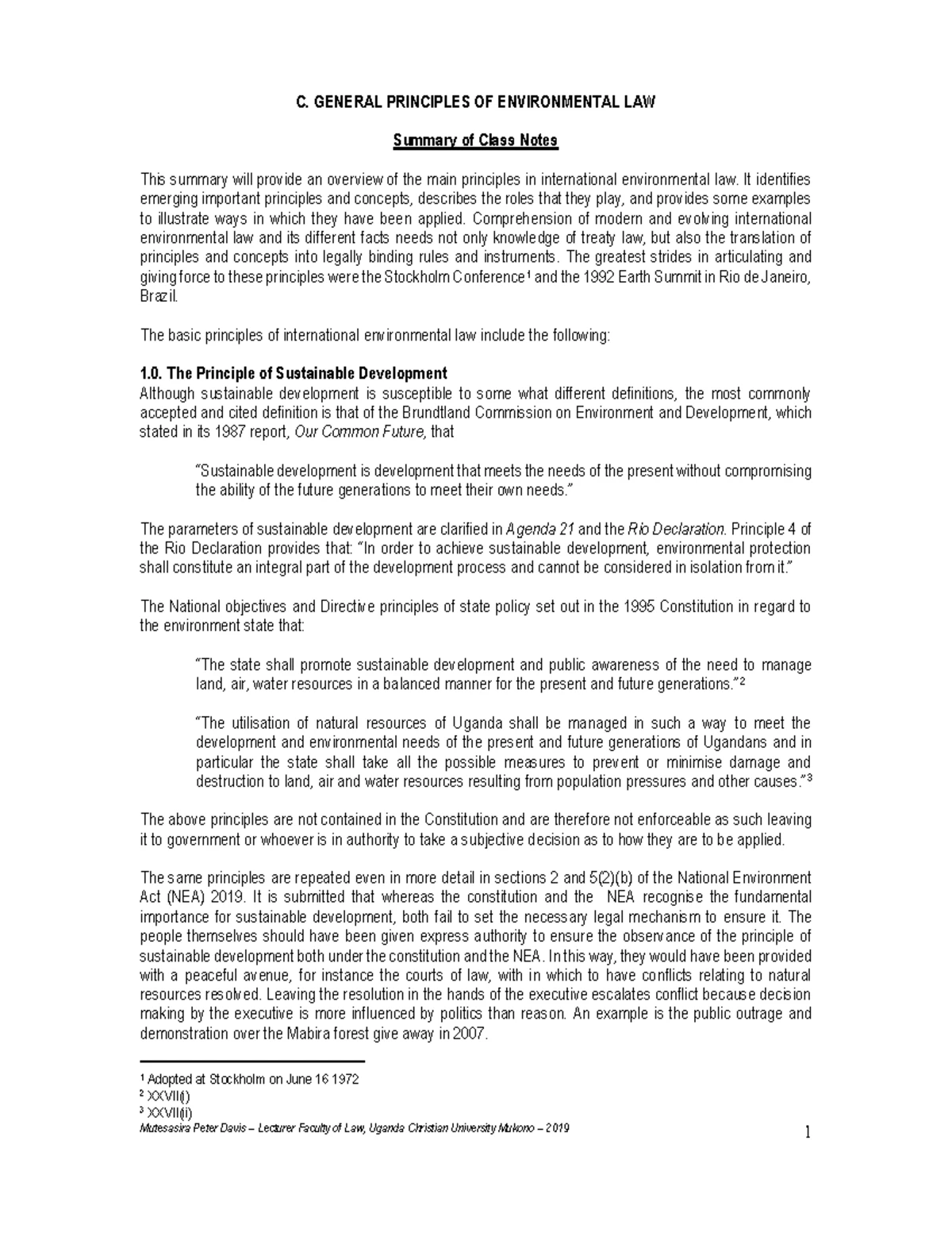 Environmental law Notes of 2 nd year LLB - F. LLB Sem 2 Amit Nayee LFSA ...