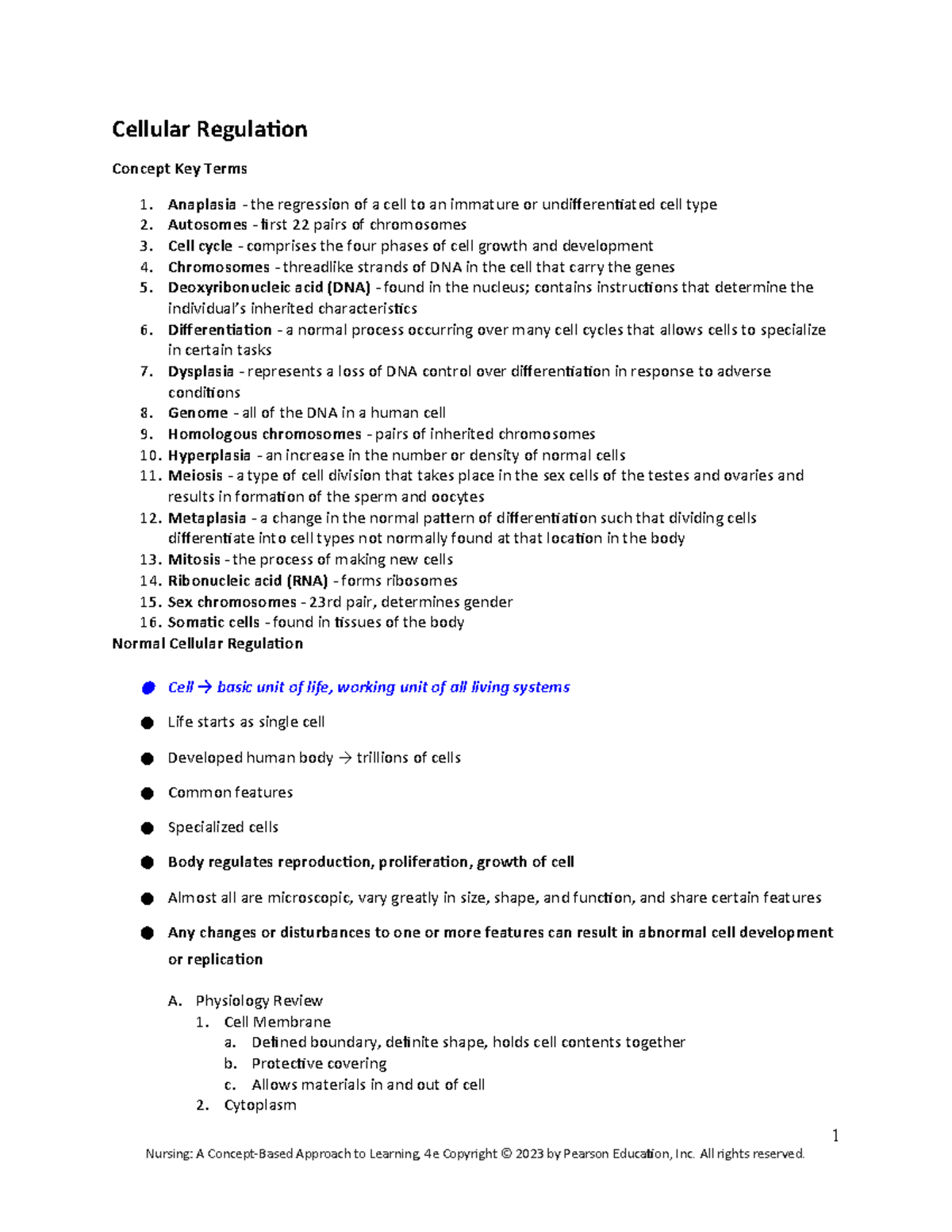 Exam #2 Cellular Regulation Study Guide: Key Concepts & Terms - Studocu
