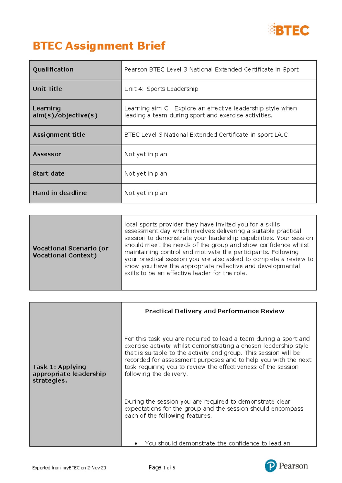Unit 4 Assignment 2 - BTEC Assignment Brief Qualification Pearson BTEC Level 3 National Extended ...