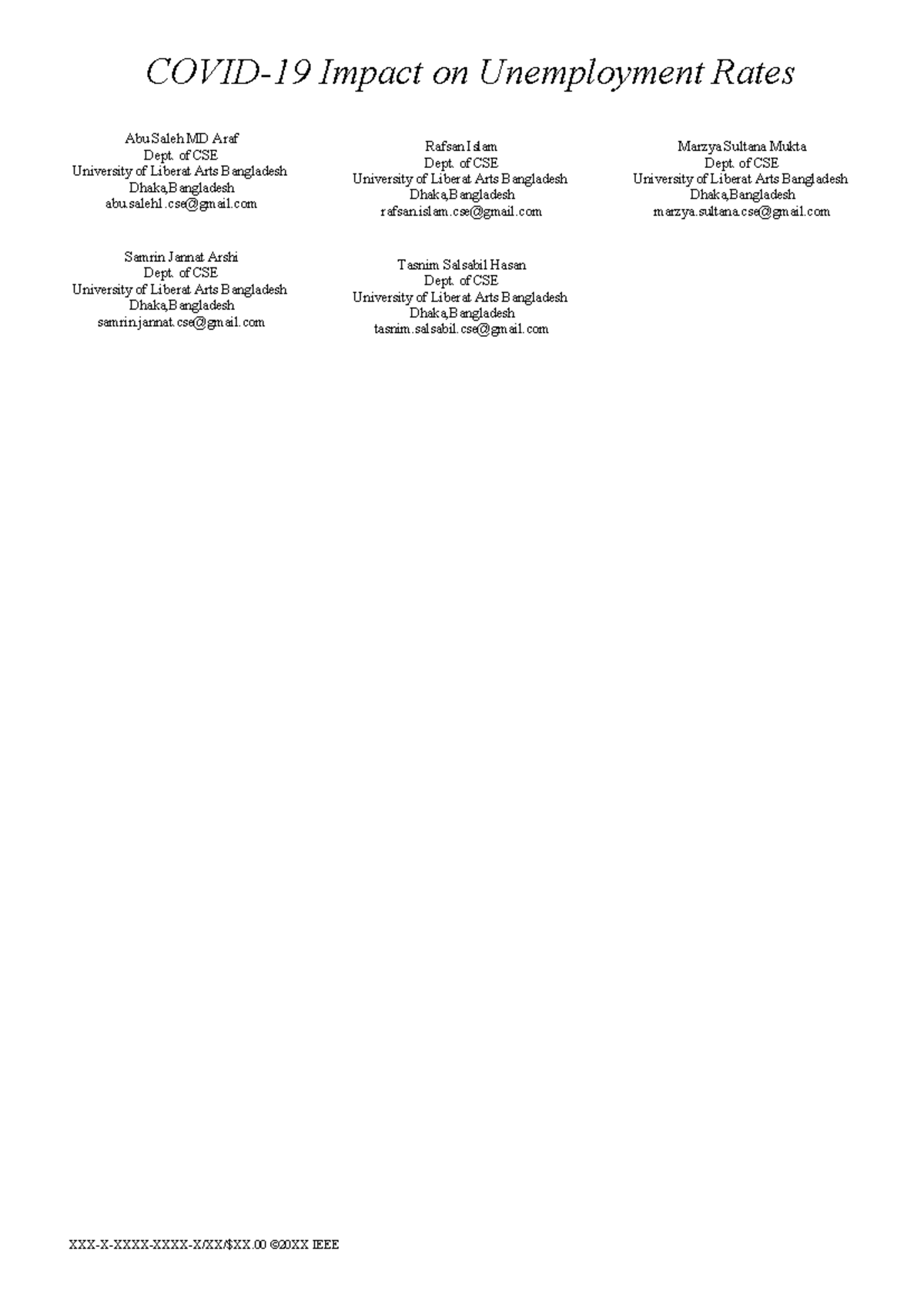 Impact of COVID-19 on Unemployment Rates (2018-2023) - CSE Study - Studocu