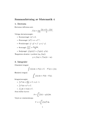 Matte 2b sammanfattning - Matematik 2b - Kurssammanfattning (1000 ord ...