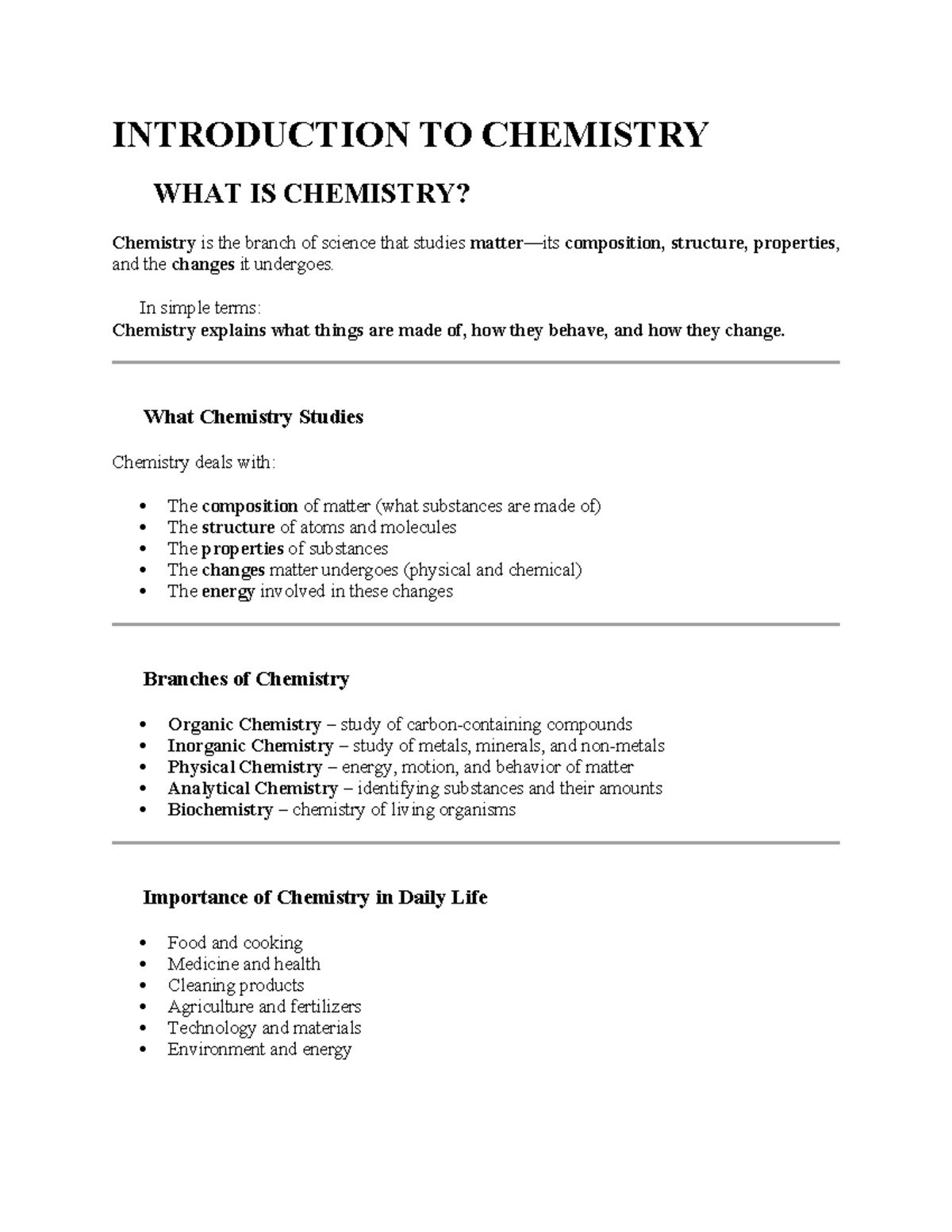 General Chemistry (CHEM101) Lecture: Introduction to Chemistry - Studocu
