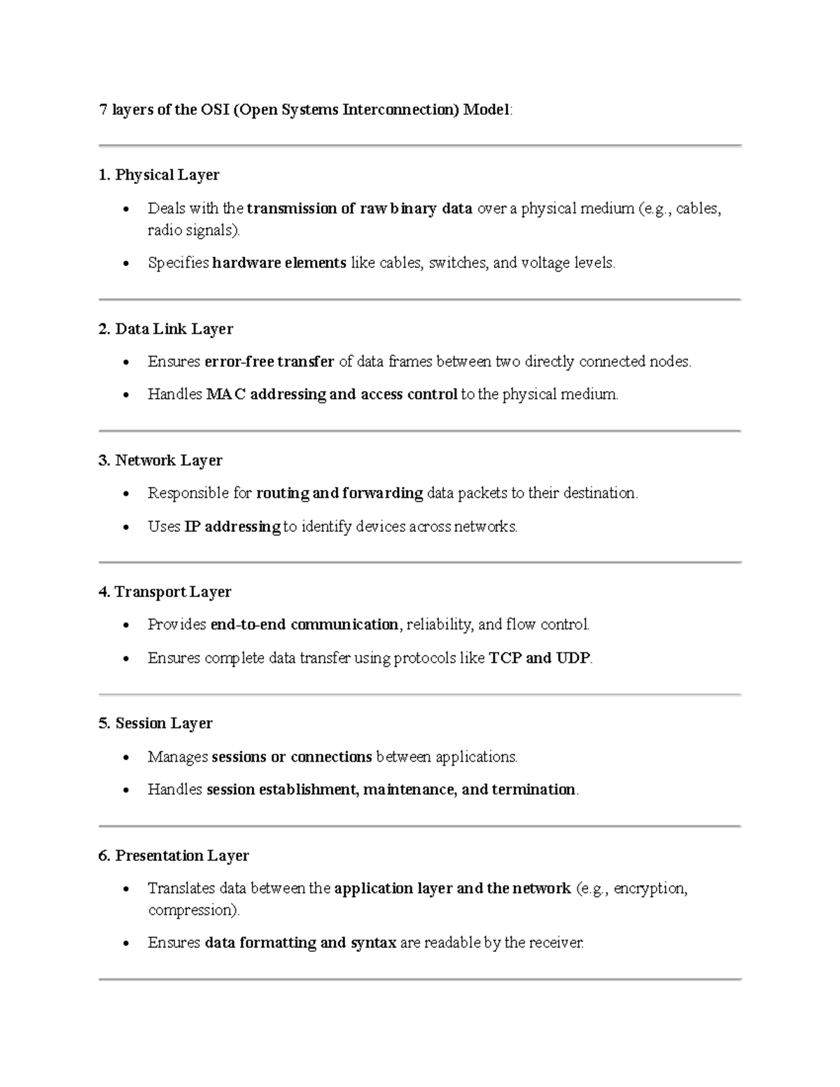 7 Layers of the OSI Model: Understanding Devices & Their Roles - Studocu