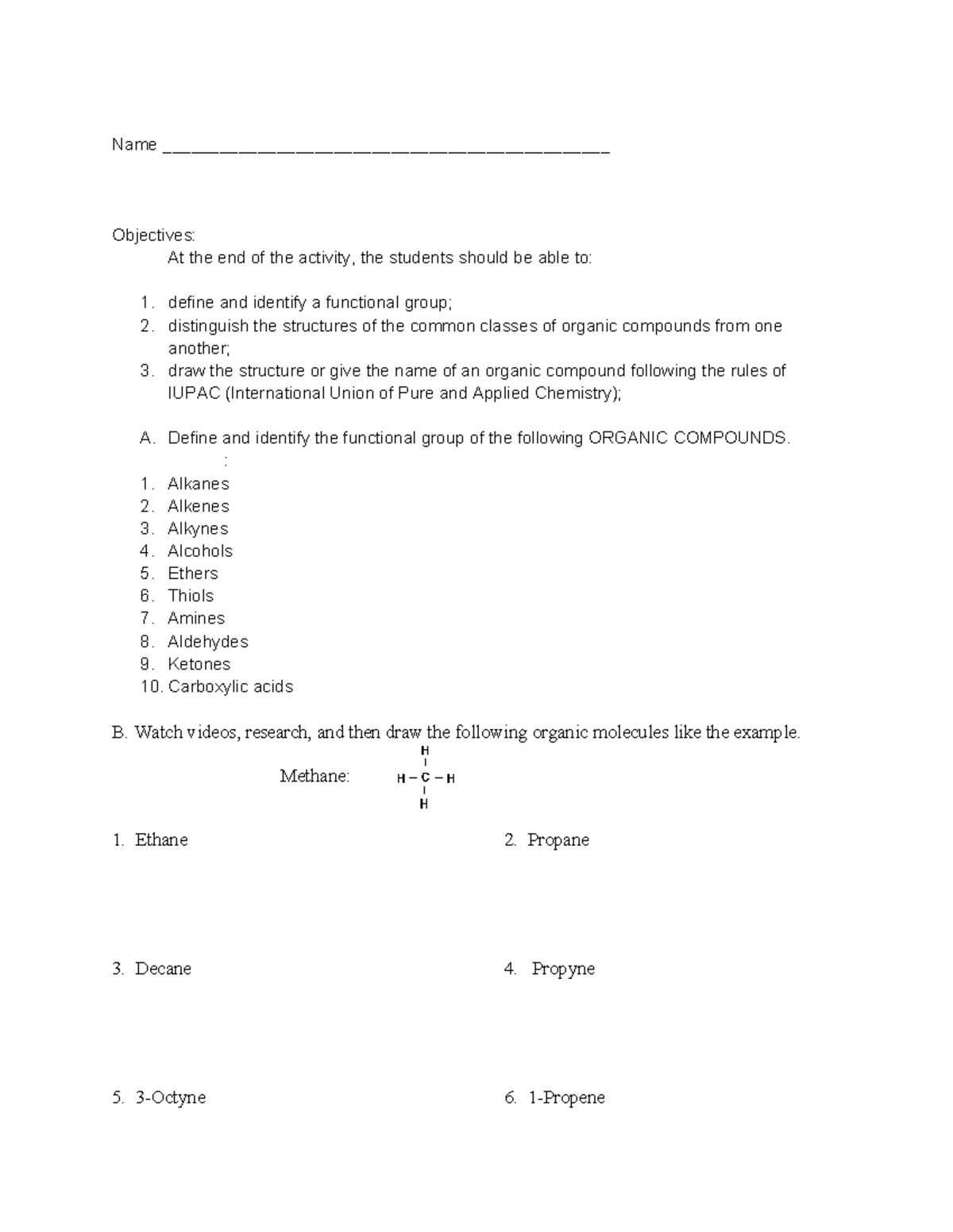 Organic Compounds: Functional Groups, Structures & Nomenclature Guide - Studocu