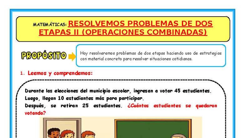 U7 S2 Ficha D4 MAT: Resolución de Problemas de 2 Etapas II - Studocu
