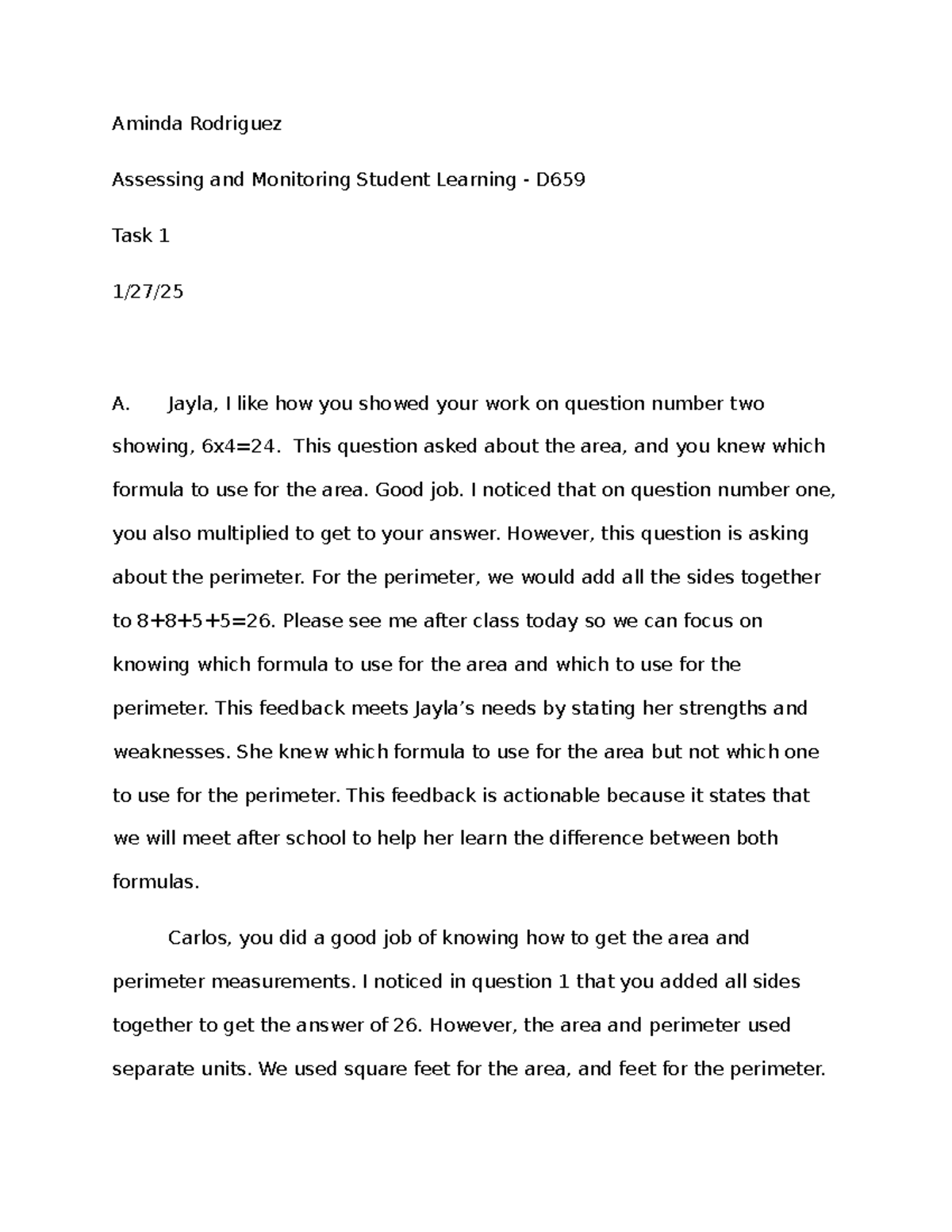 D659 Task 1: Mursion Reflection on Student Learning Assessment - Studocu