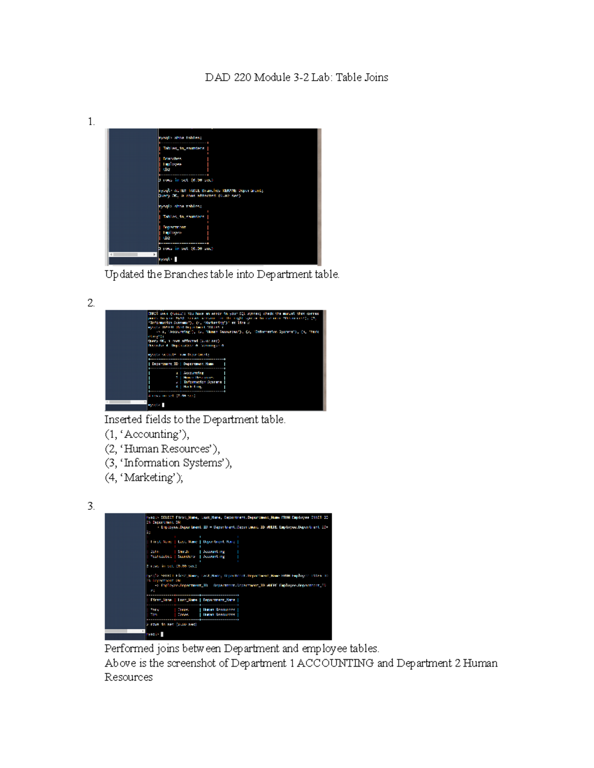 Dad 220 Module 3 Dad 220 Module 3 2 Lab Table Joins 1 Updated The Branches Table Into