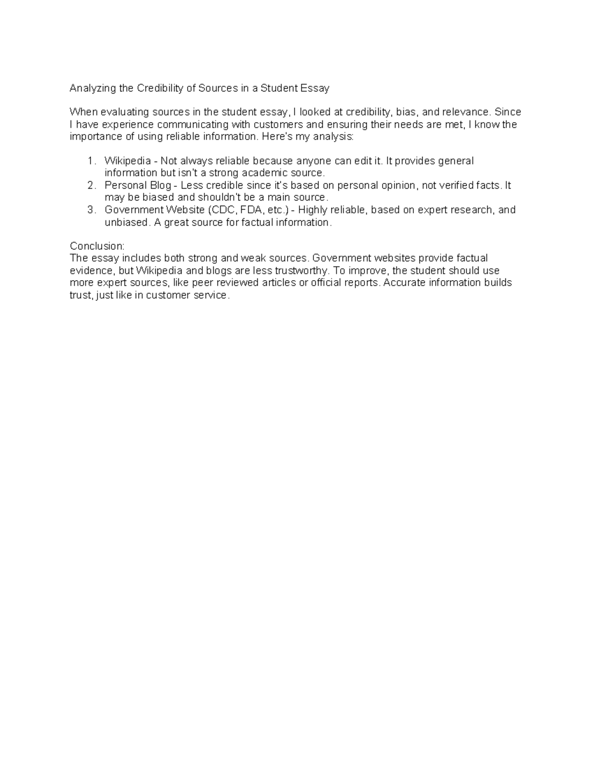 2.02 Do your homework - idk you can cheat ig - Analyzing the Credibility of Sources in a Student ...