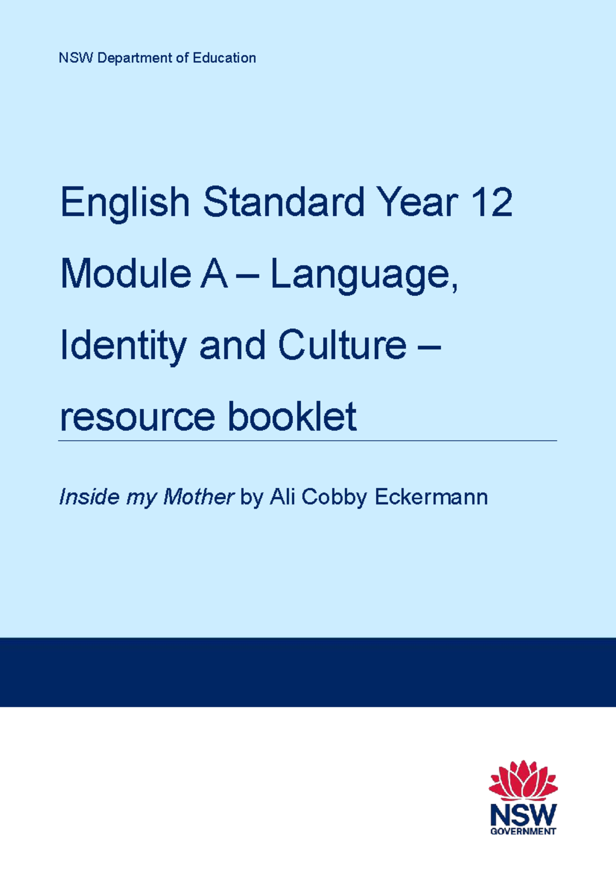 NSW English Std Year 12 Module A: Language, Identity & Culture Resource ...