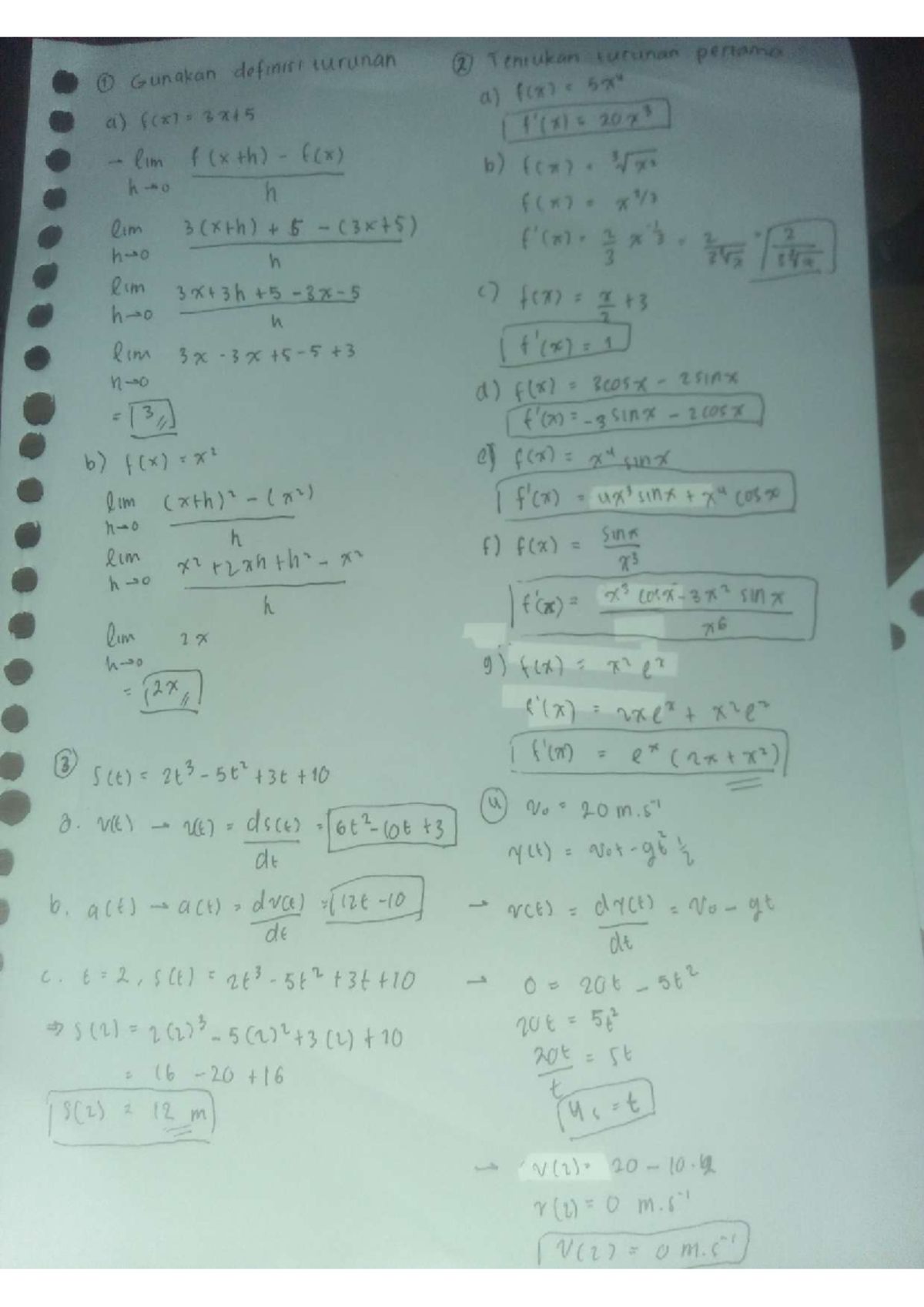 Calculus Derivatives and Limits Notes - MATH 101 - Studocu
