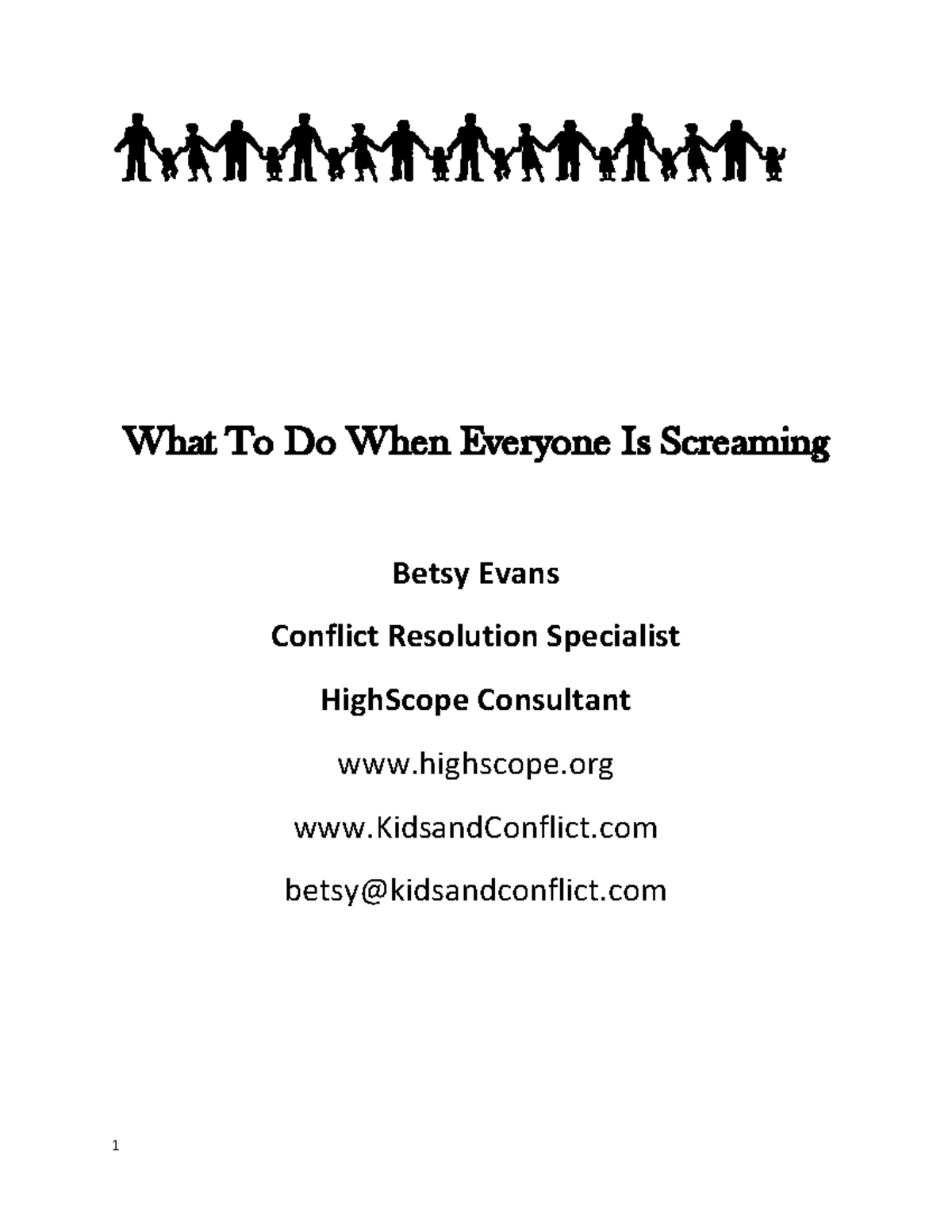 Conflict Resolution Strategies: Insights from Betsy Evans - Studocu