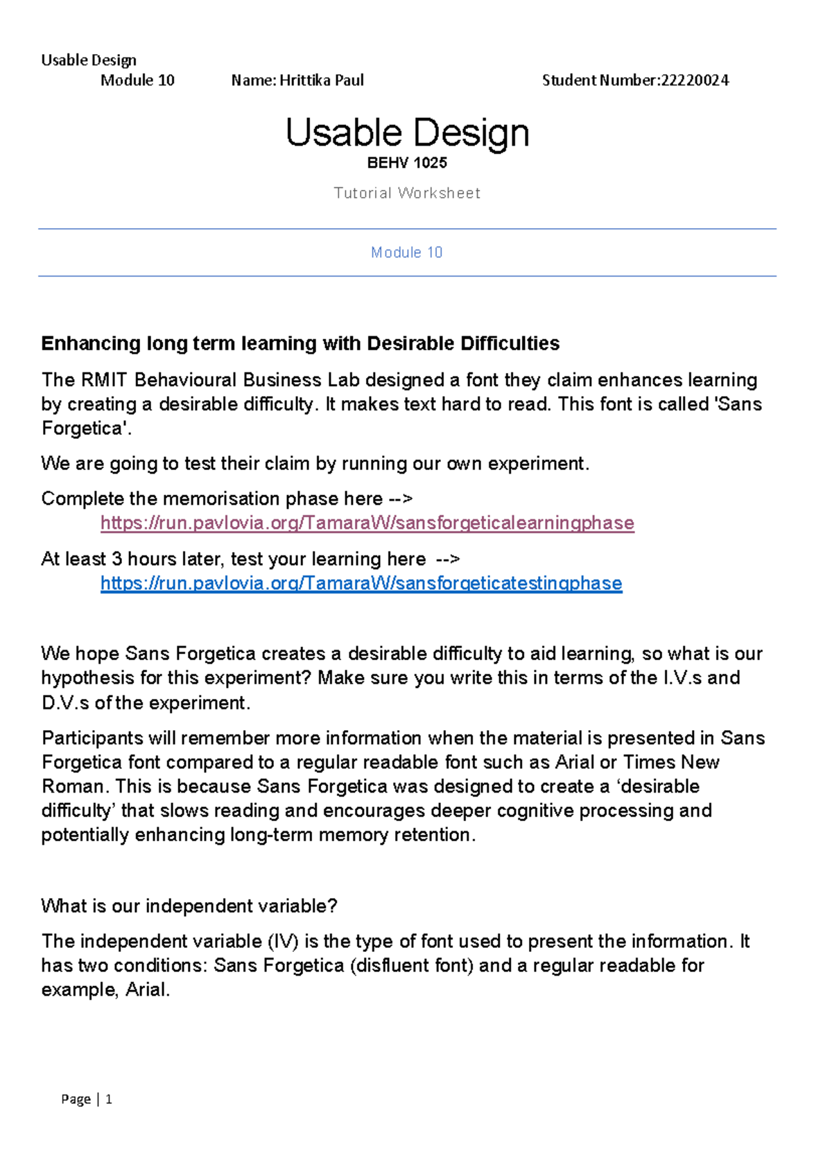 Module 10 UD: Enhancing Learning with Desirable Difficulties - Studocu