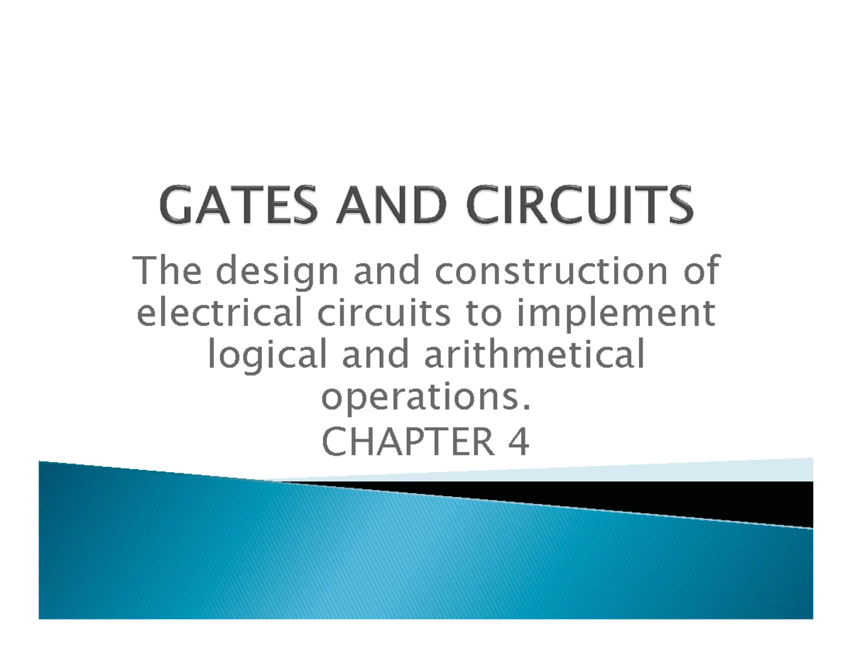 5. COMS1015 Gates Circuits: Understanding Logic Gates and Operations ...