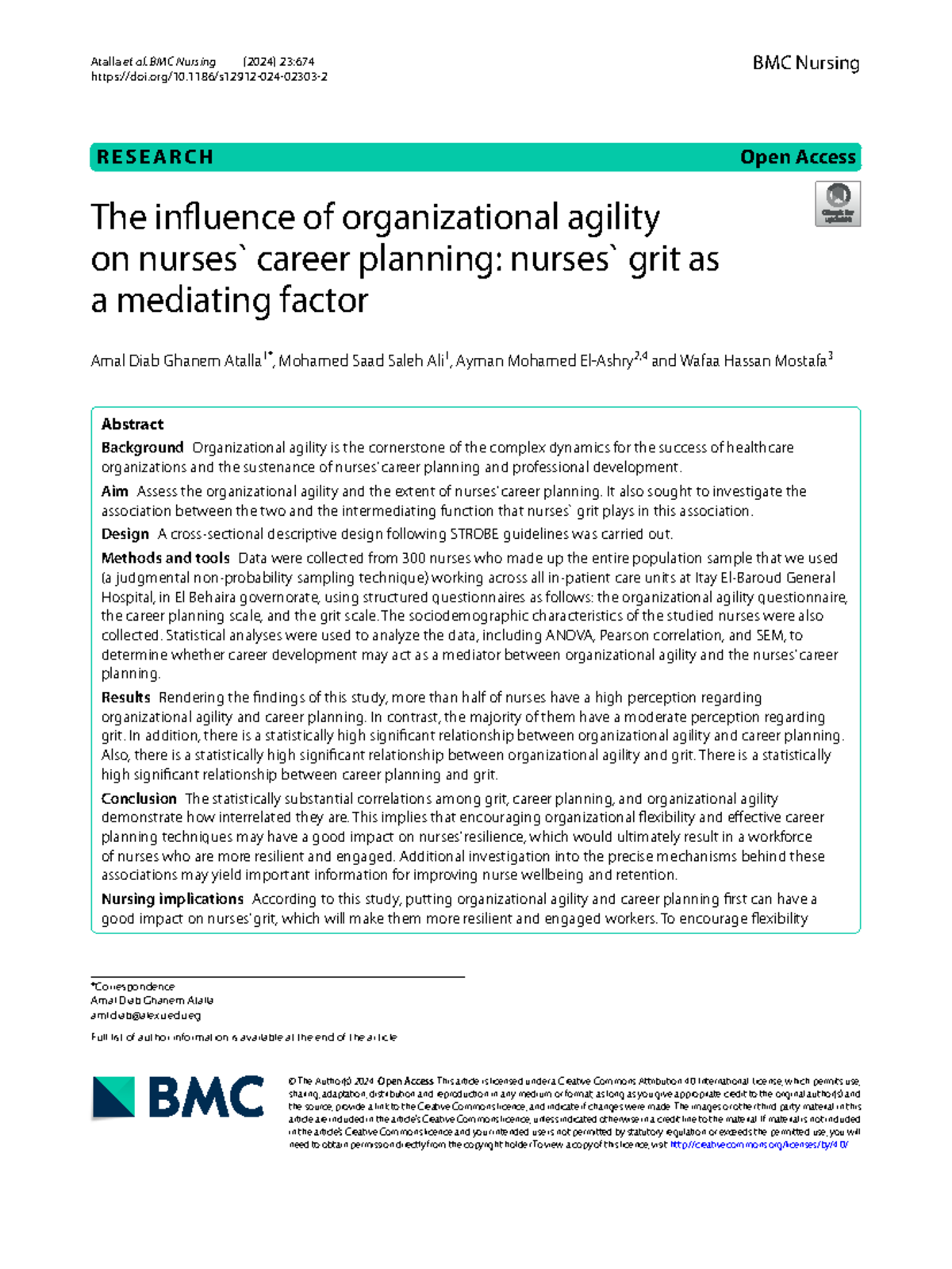 The Influence of Organizational Agility on Career Planning: Grit as a ...