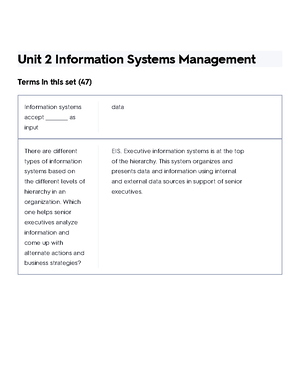 Management Information Systems Flashcards Quizlet - Management Information Systems Science - Studocu