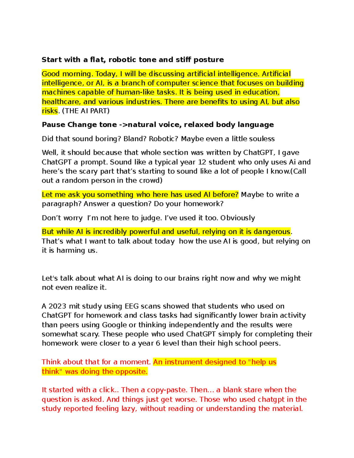 AI's Impact on Student Learning: Risks of Over-Reliance (Final Copy ...