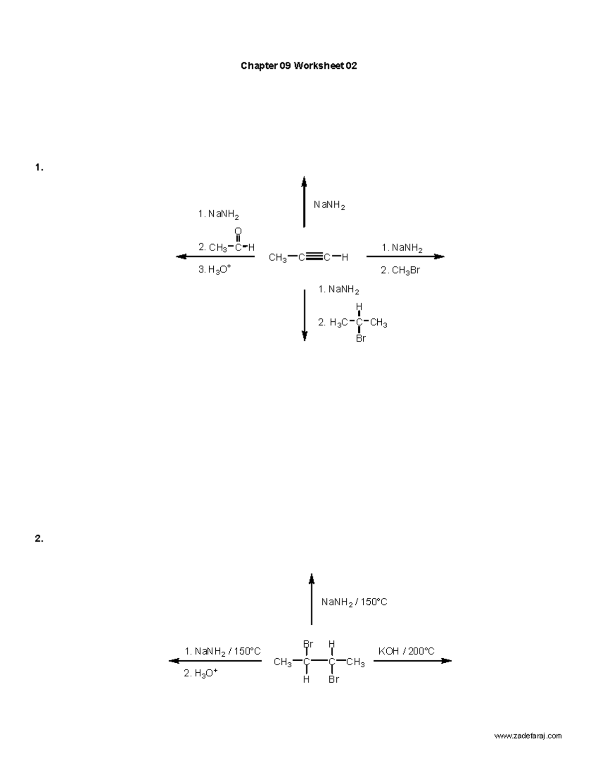 Ch09 Worksheet 02: Practice for Orgo 1 Reactions - Studocu