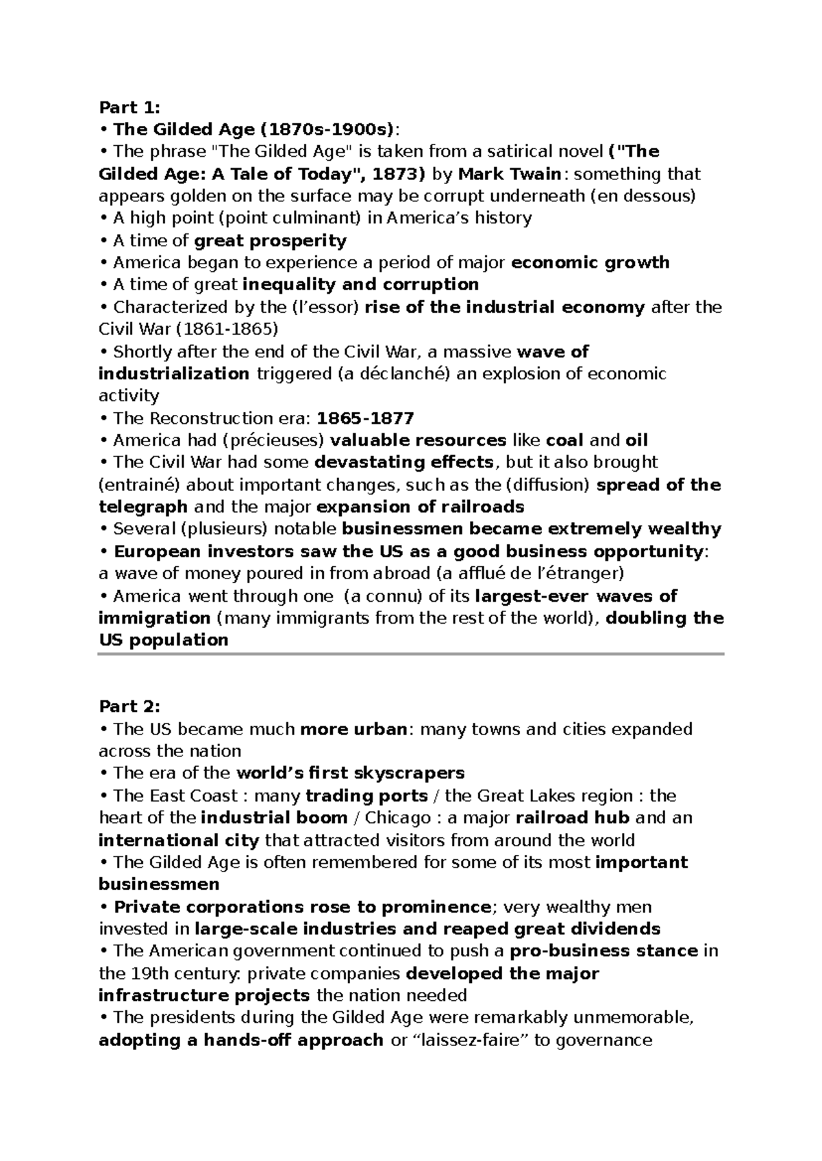Gilded Age Overview: Economic Growth & Inequality (Cours Anglais Part I ...