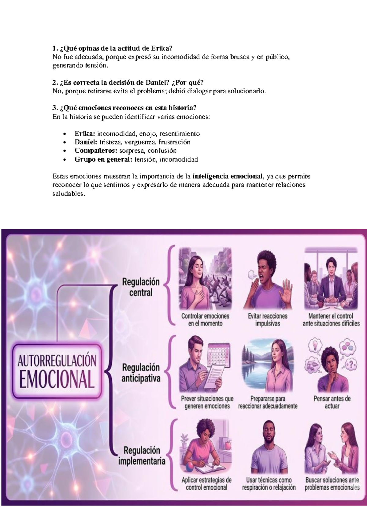 DPCC emociones - fgg - ¿Qué opinas de la actitud de Erika? No fue ...