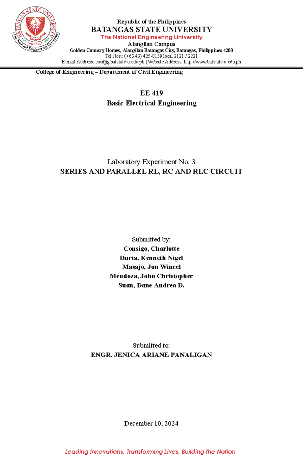 Experiment-No.-3-AC-Circuits - BATANGAS STATE UNIVERSITY The National ...